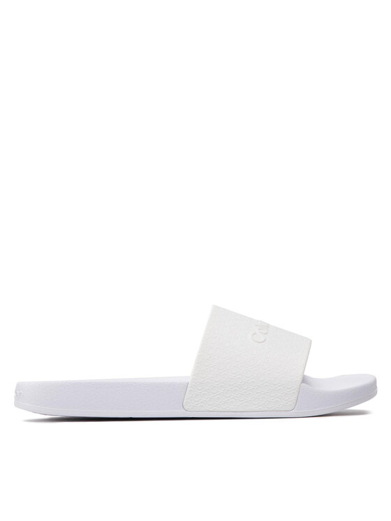 Calvin Klein Șlapi Pool Slipper Nano Ck Mono HW0HW00909 Alb Modivo ro