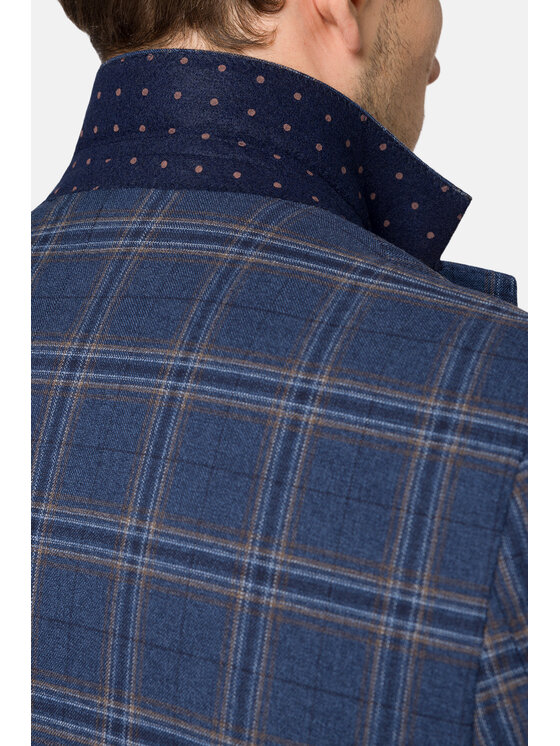 Lancerto Marynarka Roweltown MA131223000015 Granatowy Slim Fit | Modivo.pl