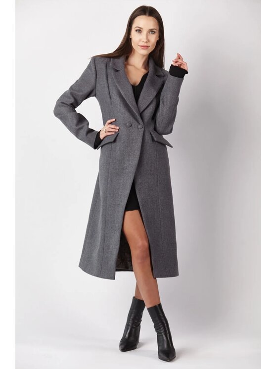 MANDRAGORA Płaszcz przejściowy Ekstrawagancki Szary Reglan Fit | Modivo.pl