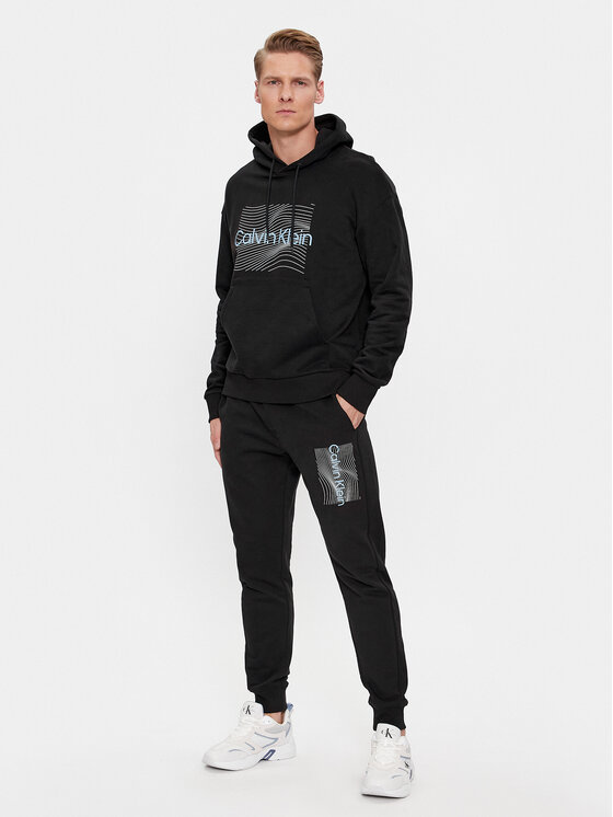 Calvin Klein Долнище анцуг Wave Lines Hero K10k112775 Черен Regular Fit