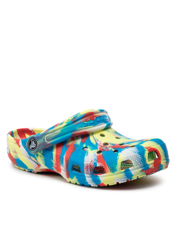 Crocs Klapki Classic Marbled Clog 206867 Niebieski | Modivo.pl