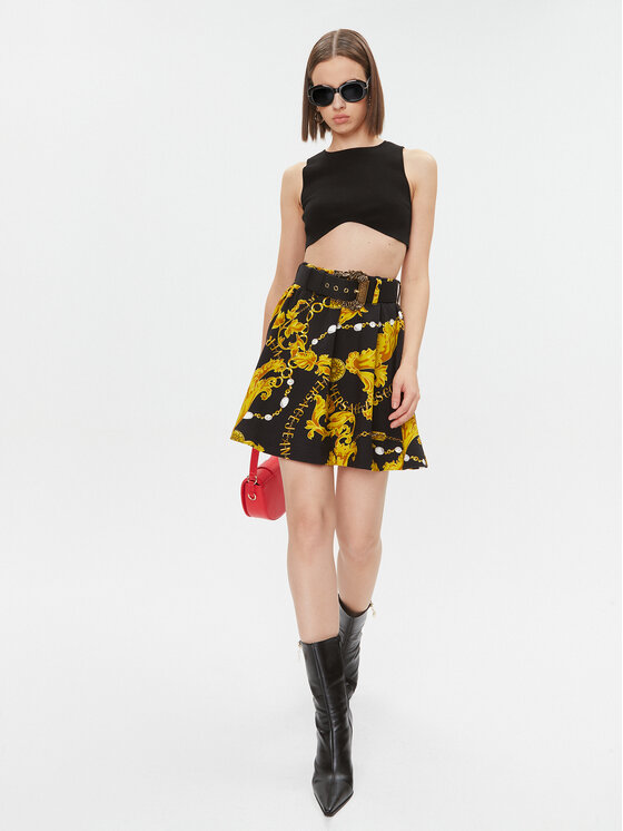 Versace Jeans Couture Trapezförmiger Rock 75HAE325 Schwarz Regular Fit ...