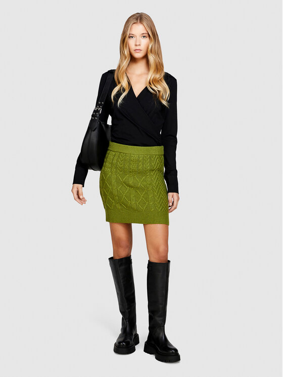 Sisley Мини пола 17L3M0008 Зелен Slim Fit | Modivo.bg