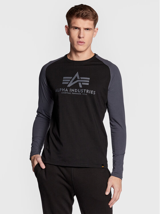 Alpha Industries Longsleeve Basic 176531 Czarny Regular Fit | Modivo.pl
