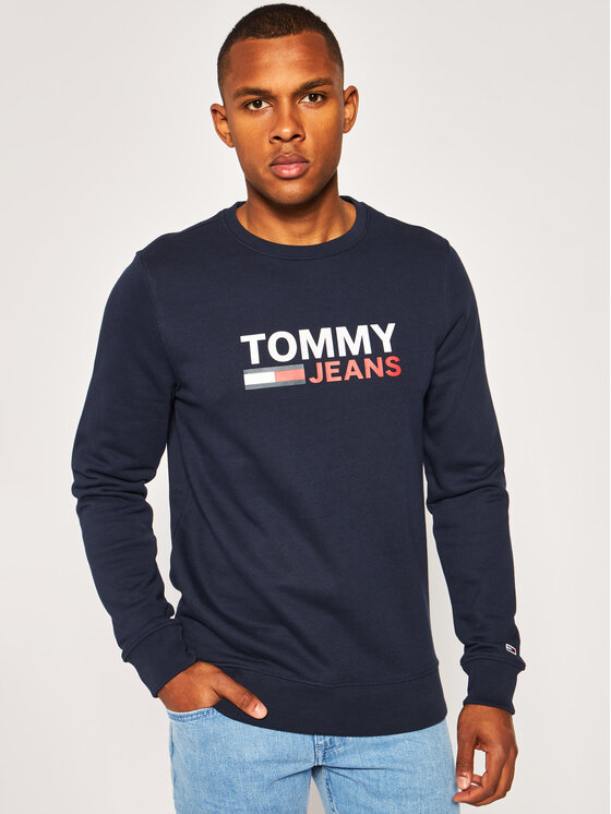 Tommy Jeans Sweatshirt Corp Logo DM0DM07930 Dunkelblau Regular Fit Modivo
