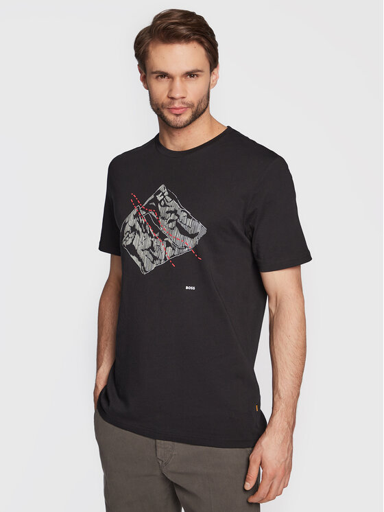 Boss T-Shirt Teetuned 2 50478786 Czarny Regular Fit | Modivo.pl