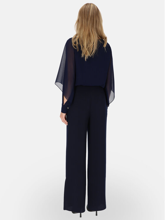 Potis & Verso Spodnie materiałowe Arina Granatowy Regular Fit | Modivo.pl