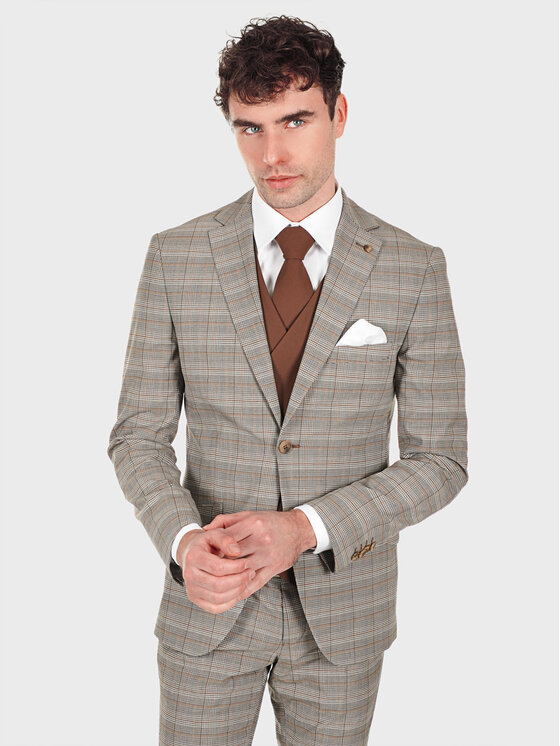 Evenemen Garnitur DENZEL Beżowy Slim Fit | Modivo.pl