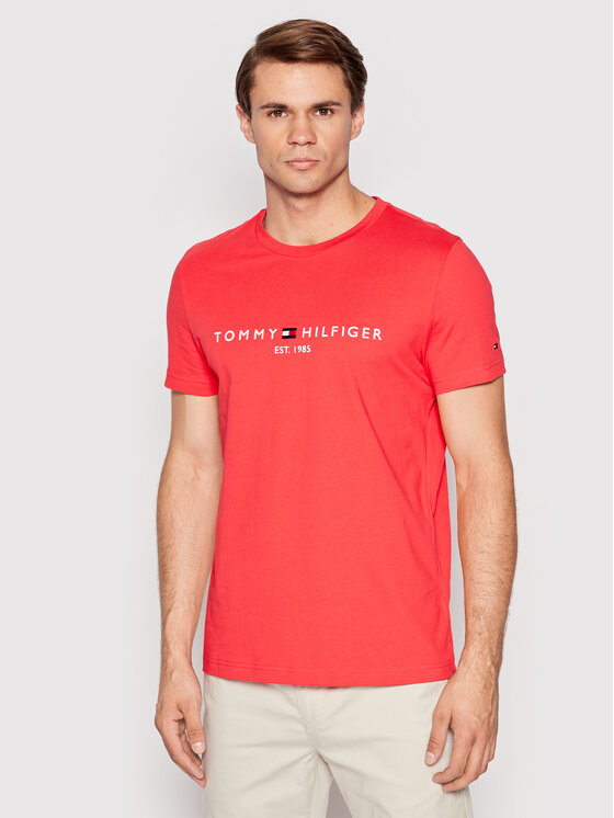 Tommy Hilfiger T Shirt Logo Mw0mw11797 Czerwony Slim Fit Modivo Pl
