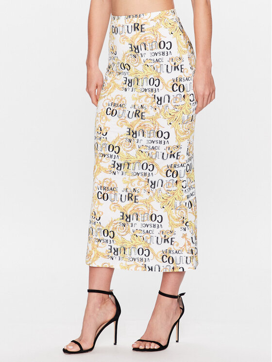 Versace Jeans Couture Миди пола 74HAE808 Бял Regular Fit | Modivo.bg
