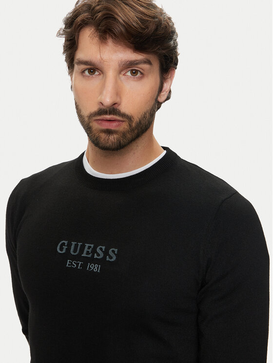 Guess Bluza M4YR04 Z3052 Czarny Regular Fit | Modivo.pl