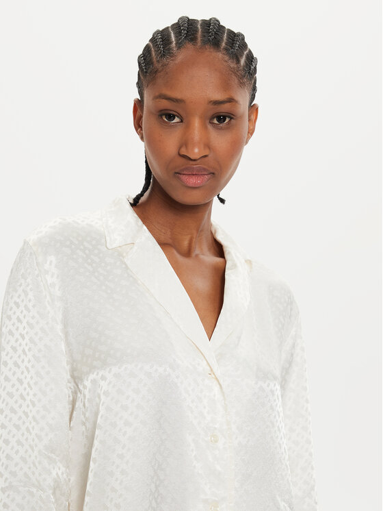 Boss Pyžamo Monogram 50527253 Bílá Relaxed Fit | Modivo.cz