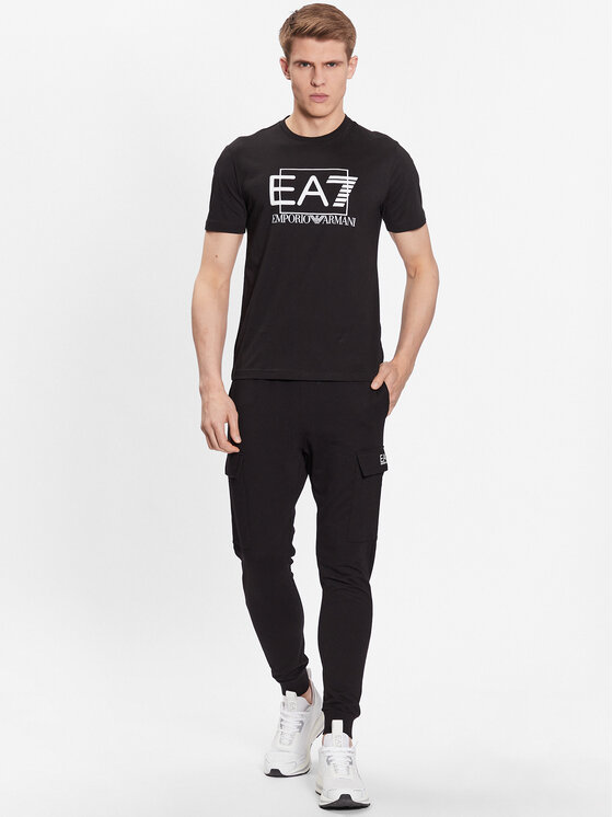 EA7 Emporio Armani T-Shirt 3RPT81 PJM9Z 1200 Czarny Regular Fit | Modivo.pl
