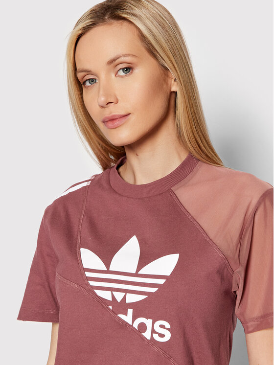 Adidas T Shirt Adicolor Split Trefoil Hc7044 Rosa Regular Fit Modivo It