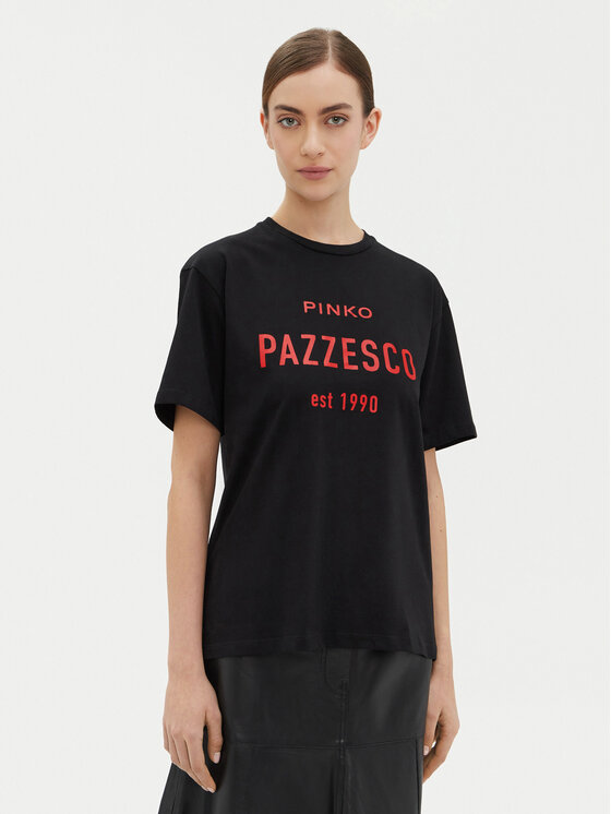 PINKO T-Shirt 105027 A2OW Czarny Regular Fit | Modivo.pl