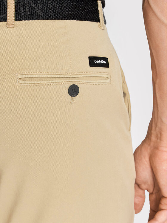 Calvin Klein Szorty Materiałowe Garment Dye K10k109443 Brązowy Slim Fit