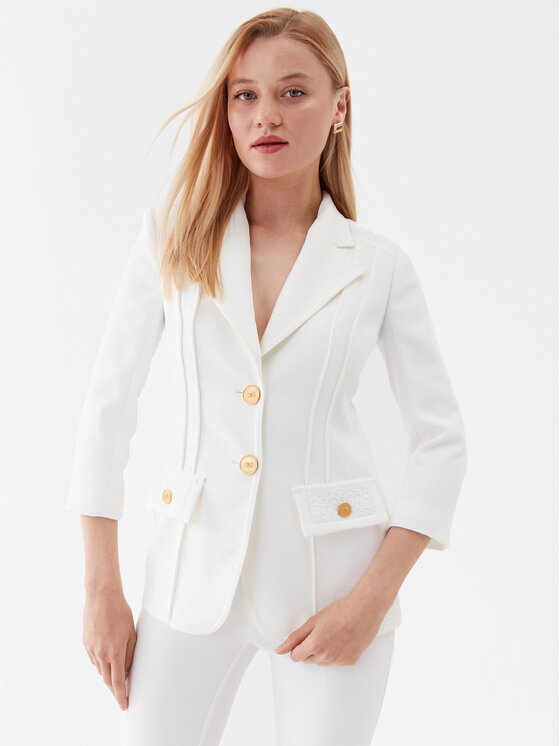 Elisabetta Franchi Sako GI-078-32E2-V620 Écru Slim Fit | Modivo.cz