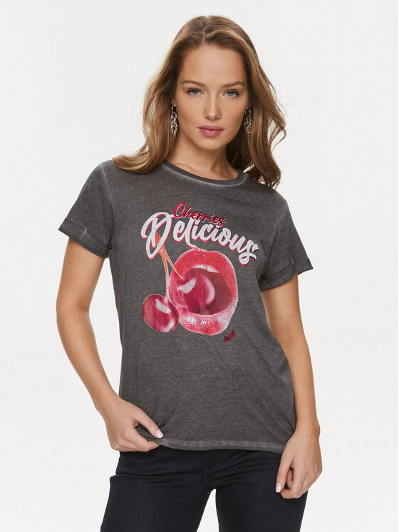 Guess T-Shirt Delicious Rol W4RI22 K9SN1 Czarny Regular Fit | Modivo.pl