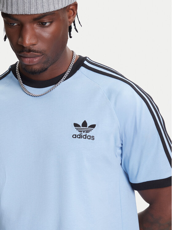adidas T-Shirt adicolor Classics 3-Stripes JY1371 Błękitny Slim Fit ...