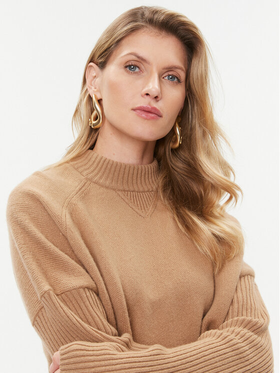 Boss Sweter Foltin 50501575 Beżowy Relaxed Fit | Modivo.pl