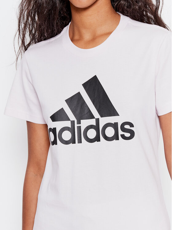 adidas T-Shirt Essentials Logo HC9274 Różowy Regular Fit | Modivo.pl