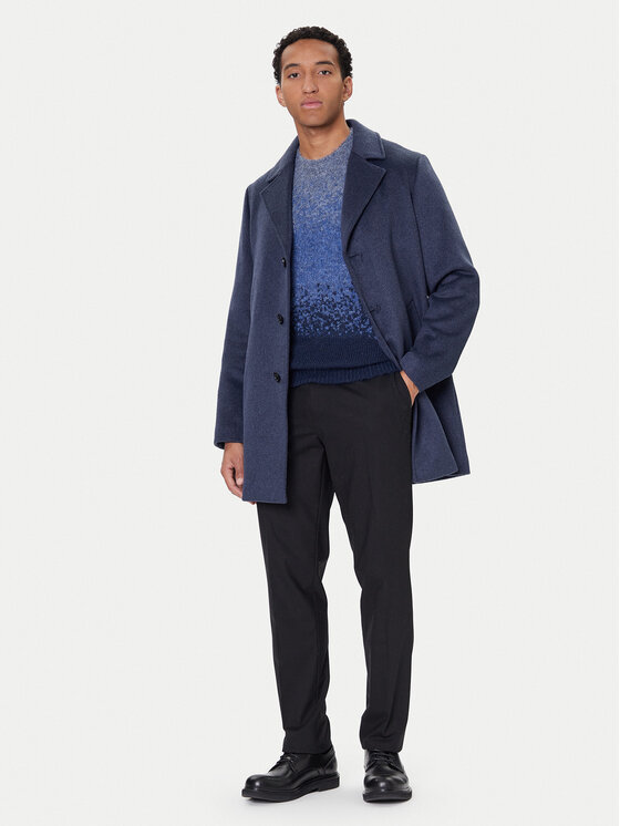 Guess Palton de lână M4BL3S WGJ82 Bleumarin Slim Fit | Modivo.ro
