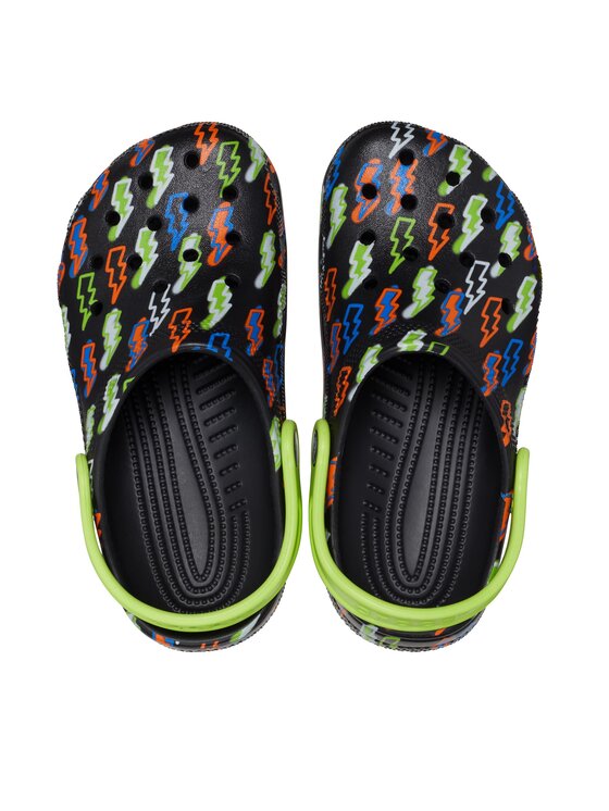 Crocs Pantoletten Classic Lightning Bolt Clog Kids 208307 Schwarz ...