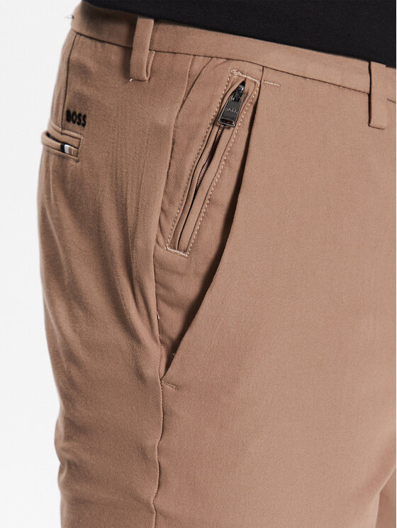 Boss Spodnie materiałowe Kaito1_T 50487754 Beżowy Slim Fit | Modivo.pl