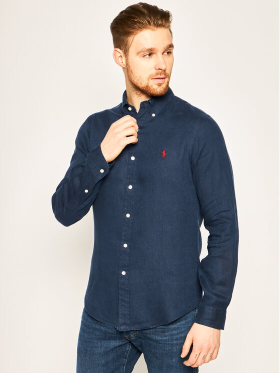 Polo Ralph Lauren Chemise Classics 710794142 Bleu marine Slim Fit ...
