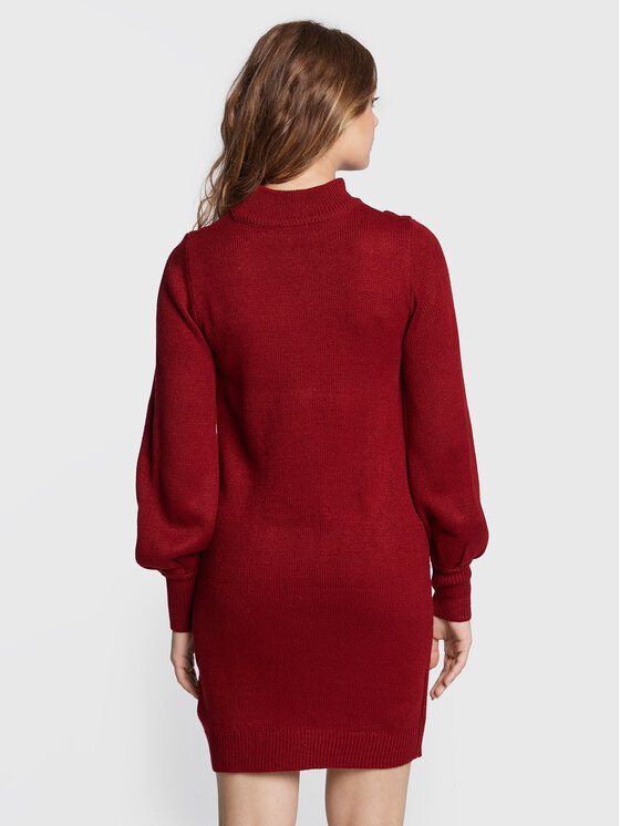 Brave Soul Úpletové šaty LKD-286ATICAMA Bordó Regular Fit | Modivo.cz