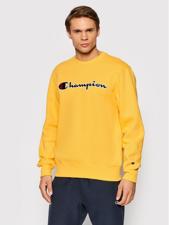 Champion Суитшърт Sript Logo 216471 Жълт Regular Fit | Modivo.bg