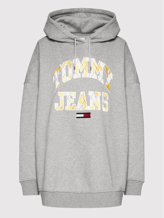 Tommy Jeans Curve Sweatshirt College Argyle DW0DW12053 Grau Oversize Modivo