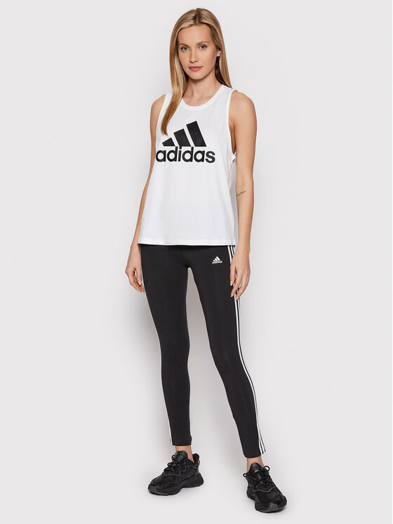 adidas Top Essentials Big Logo H10199 Biały Regular Fit | Modivo.pl