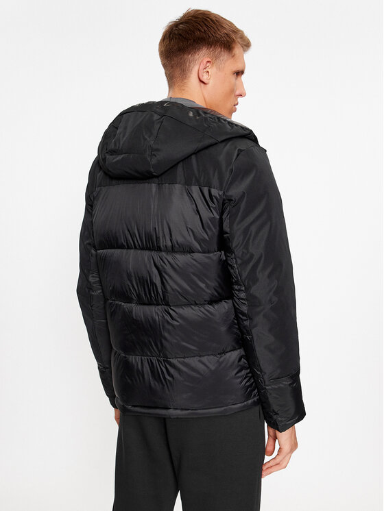 Champion Geacă din puf Hooded Jacket 219190 Negru Regular Fit | Modivo.ro
