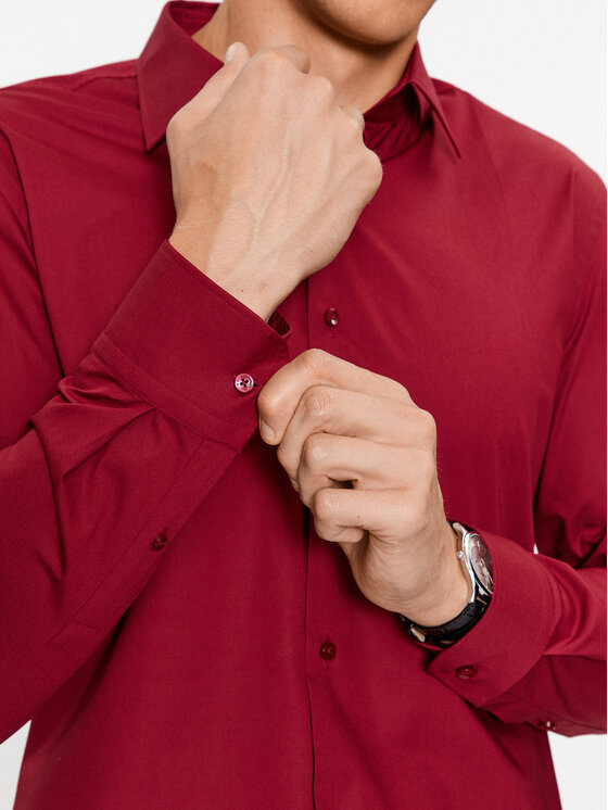 Boss Košile H-Hank-Kent-C1-214 50469345 Červená Slim Fit | Modivo.cz