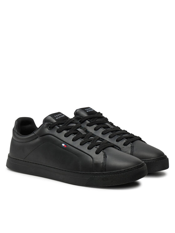 Tommy Hilfiger Sneakersy Icon Court Lth Flag Ess FM0FM05317 Čierna ...
