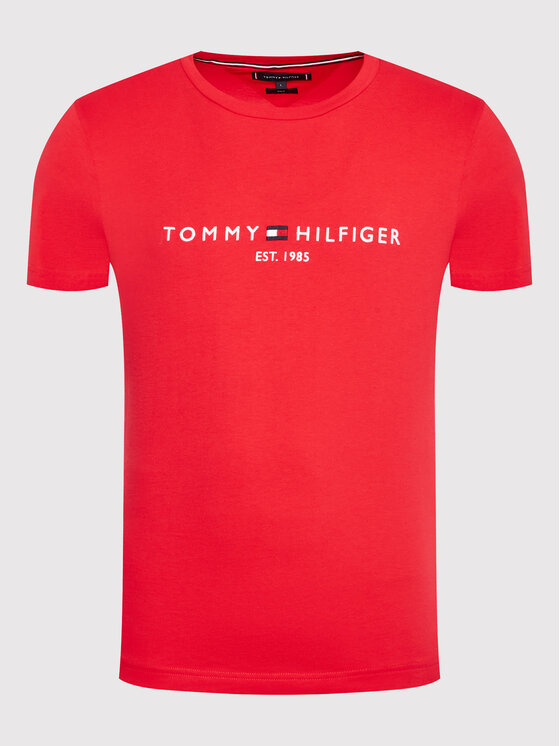 Tommy Hilfiger T Shirt Logo Mw0mw11797 Czerwony Slim Fit Modivo Pl