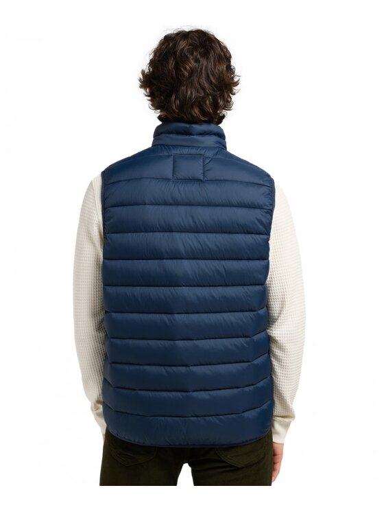 Lee Tank top STAND COLLAR PUFFER Granatowy Regular Fit | Modivo.pl