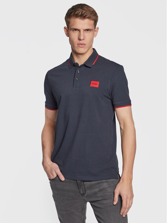 Hugo Тениска с яка и копчета 50467384 Син Slim Fit | Modivo.bg