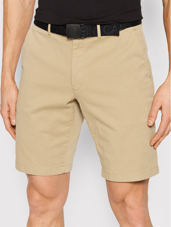 Calvin Klein Szorty Materiałowe Garment Dye K10k109443 Brązowy Slim Fit