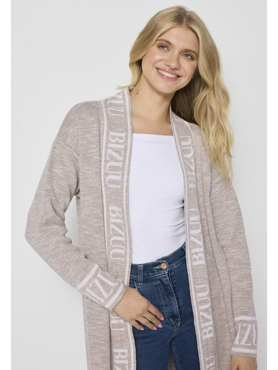 BIZUU Kardigan CALTON Beżowy Standard Fit | Modivo.pl