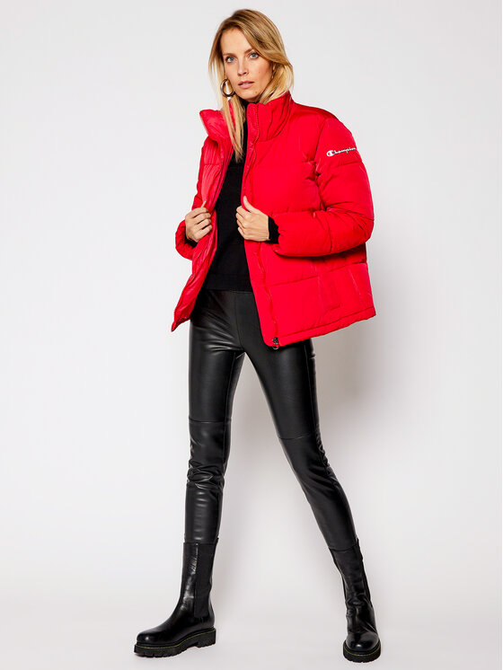 Champion Geacă din puf Script Logo Back Padded 113444 Roșu Custom Fit ...