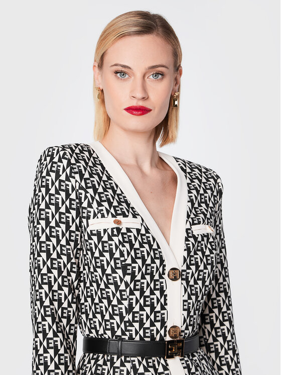 Elisabetta Franchi Haljina za svaki dan AB-165-26E2-V580 Crna Slim Fit ...