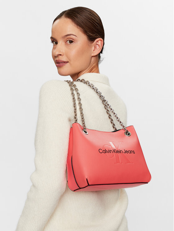 Calvin Klein Jeans Τσάντα Sculpted Shoulder Bag 24 Mono K60k607831 Ροζ