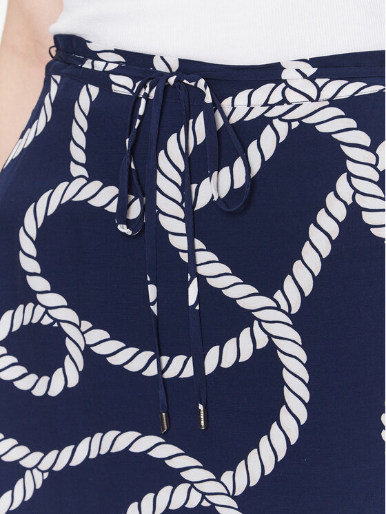 Tommy Hilfiger Jupe Trapèze Vs Rope Print Ww0ww39338 Bleu Marine