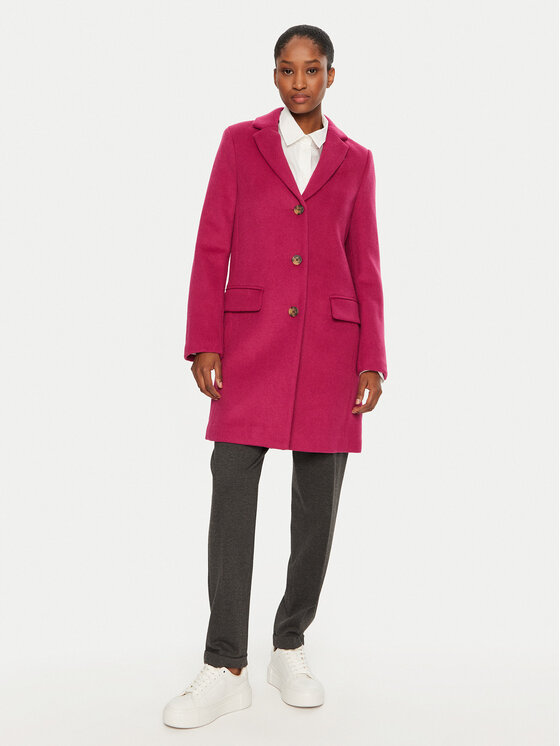 United Colors Of Benetton Palton de lână 2U62DN062 Roz Regular Fit ...