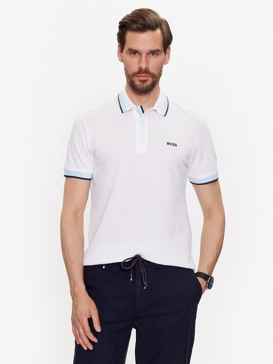 Boss Poloshirt Paddy 50468983 Weiß Regular Fit | Modivo.de