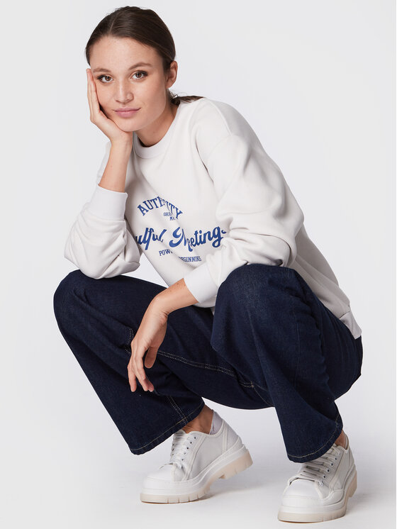 Gina Tricot Sweatshirt Riley 10949 Weiß Oversize | Modivo.de