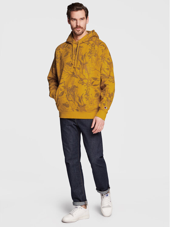 Champion Суитшърт All-Over Nature Print 217914 Жълт Baggy Fit | Modivo.bg