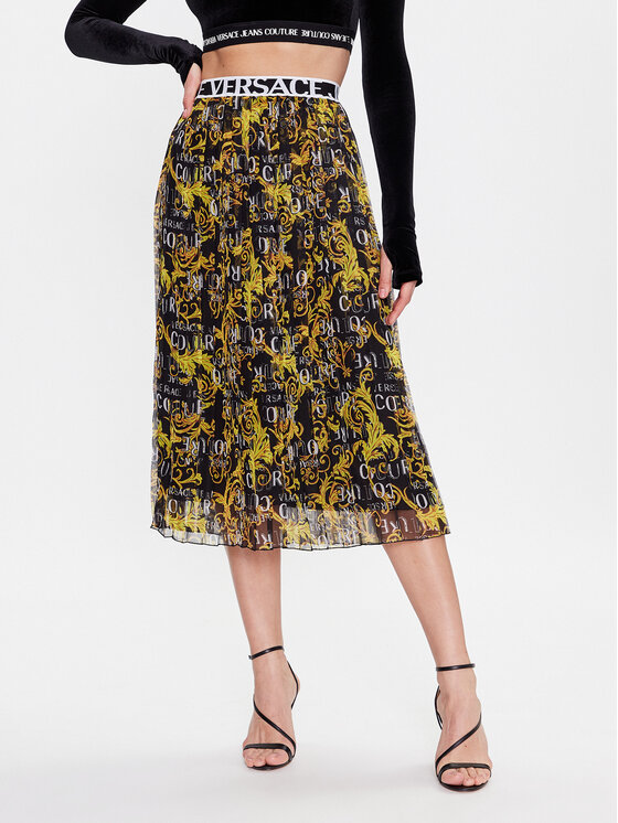 Versace Jeans Couture Плисирана пола 74HAE805 Златист Regular Fit ...